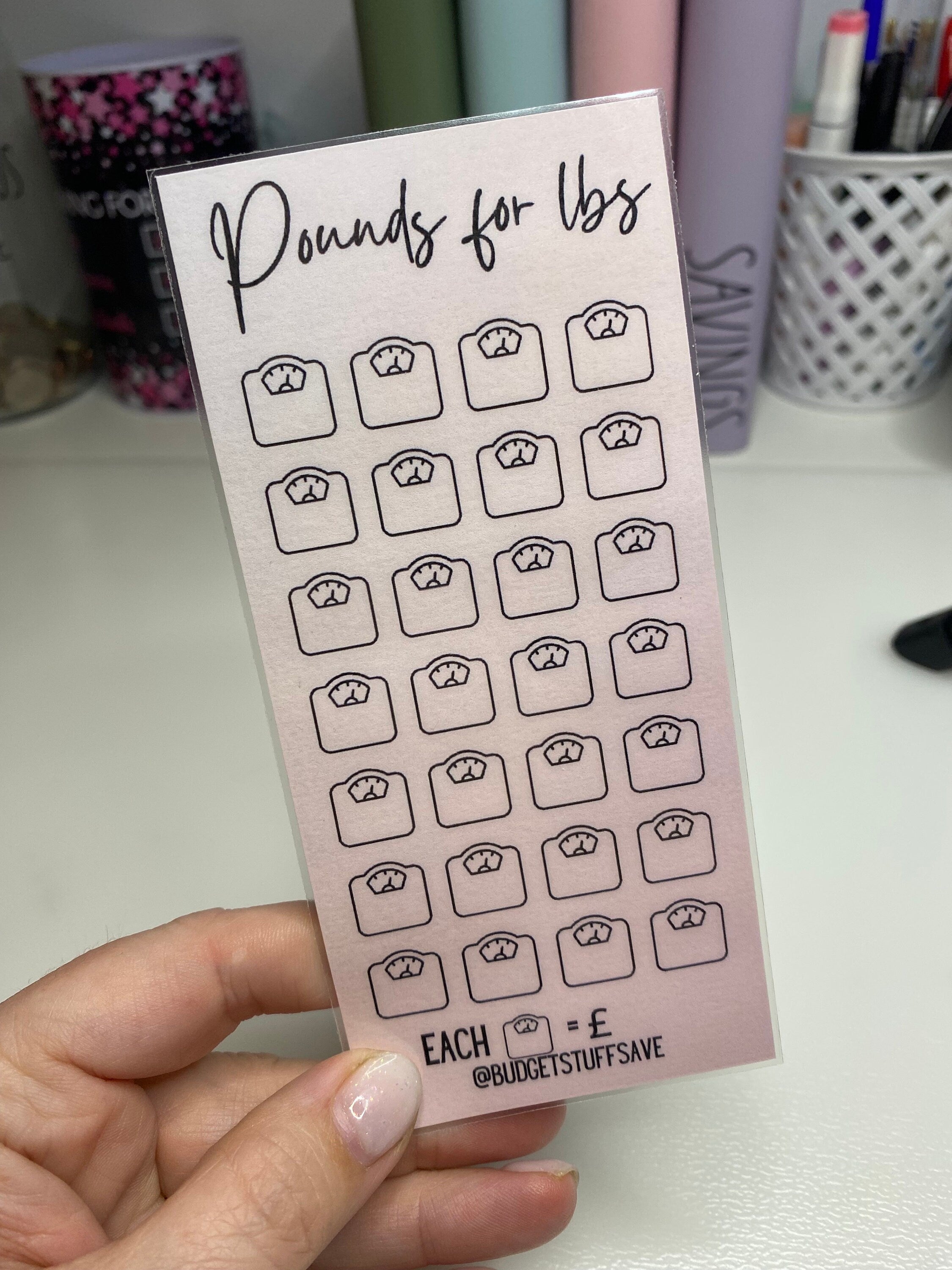 Pounds for lbs Weight Loss Savings Tracker, cash Stuffing – Budget ...